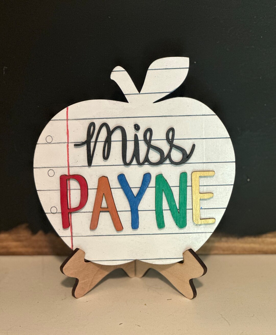 Teacher Personalized Apple Classroom Desktop Name Tag Sign - Etsy