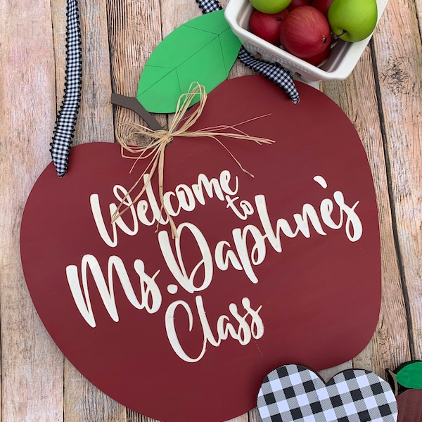 Teacher Apple Sign - Etsy