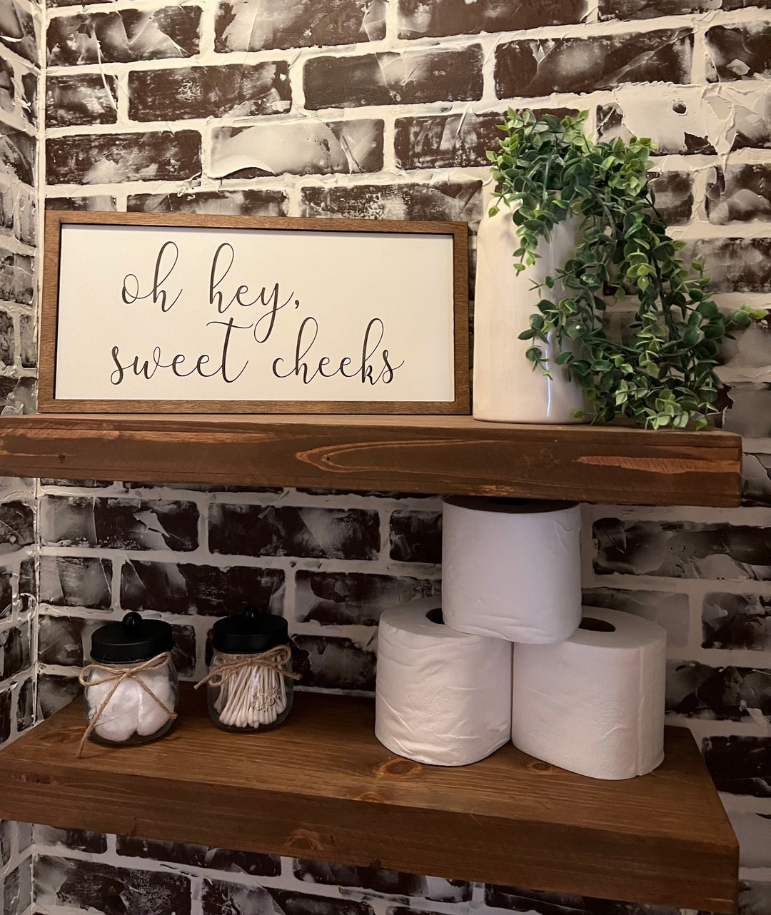Oh Hey Sweet Cheeks Sign With Frame,bathroom Decorations,sweet Cheeks ...