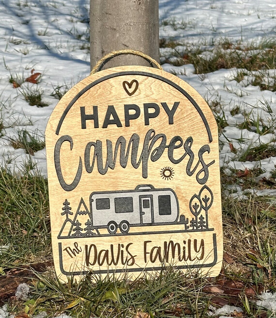 Happy Camper Personalized Sign Camper Decorations - Etsy