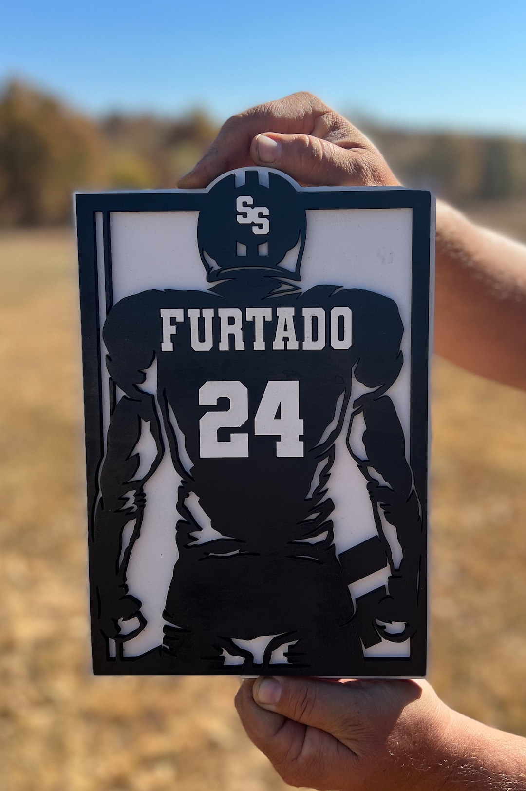 Personalized Football Jersey Sign, Custom Football Player Plaque ...