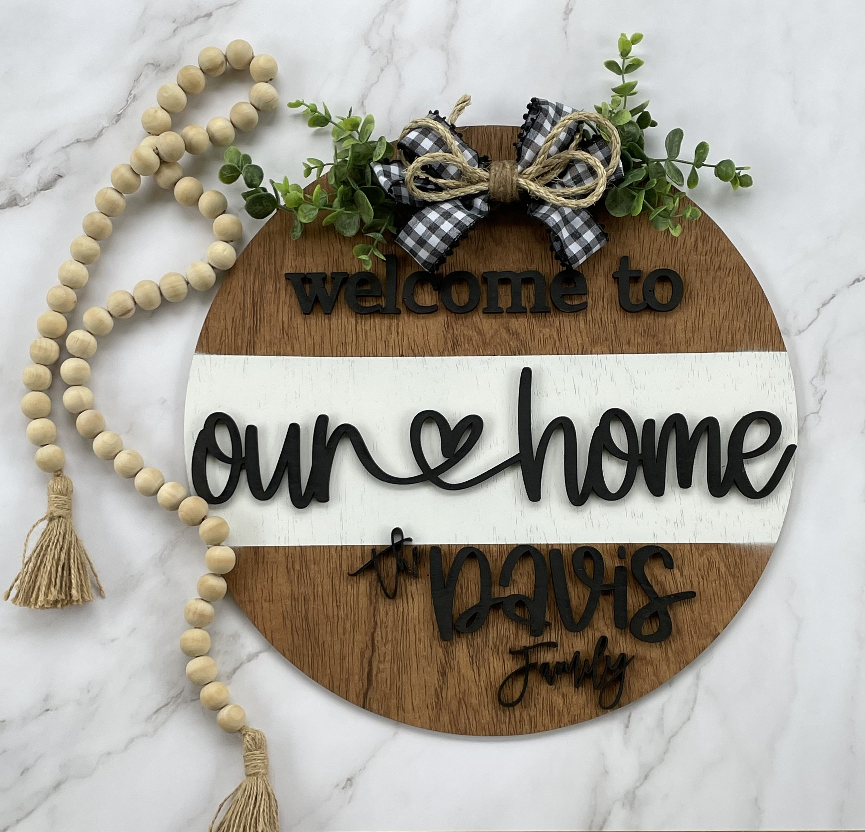 Welcome to Our Home Door Hanger,door Hanger Farmhouse ,round Front Door ...