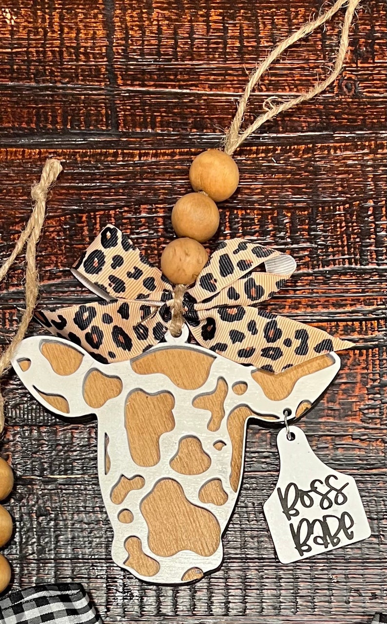 Cow Car Charm Personalizedcustom Rear View Mirror Hanging - Etsy