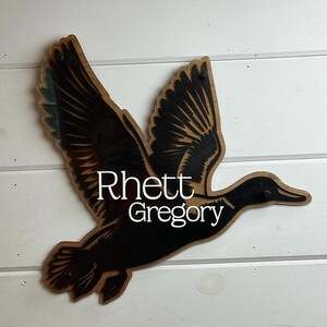 Flying Mallard Duck Name Sign: Custom Acrylic Nursery Decor - Etsy
