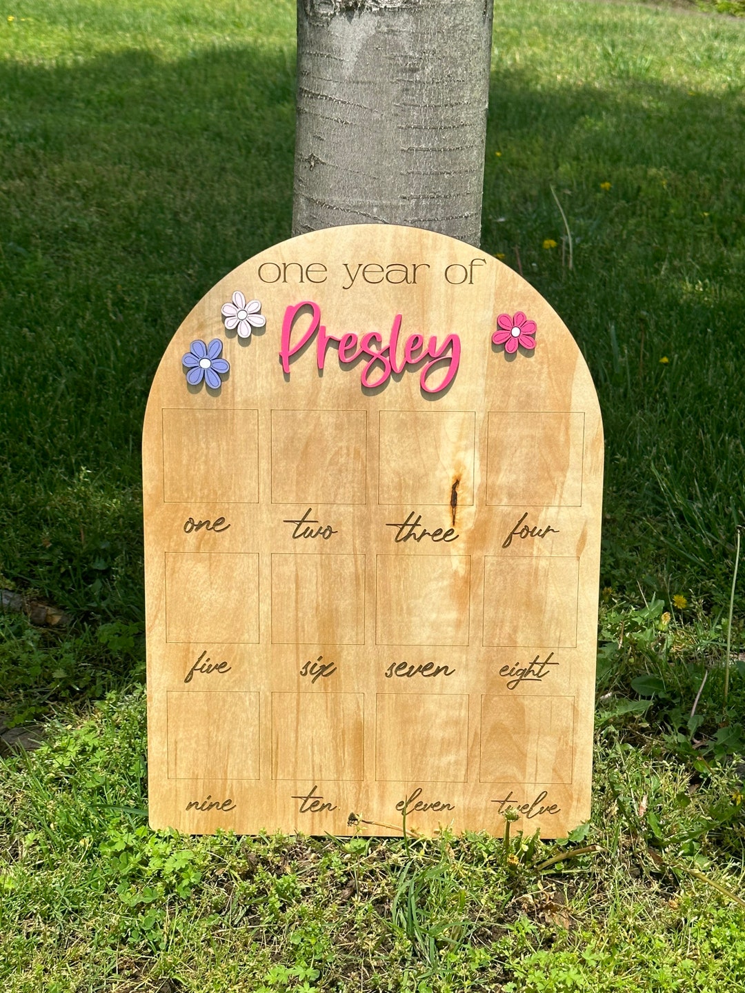 Baby's First Year Custom Photo Board, Script Writing First Birthday ...