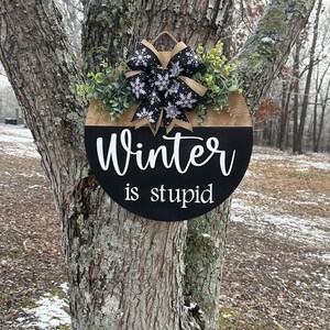 Winter is Stupid Front Door Decor | Winter is Stupid Front Door Sign ...