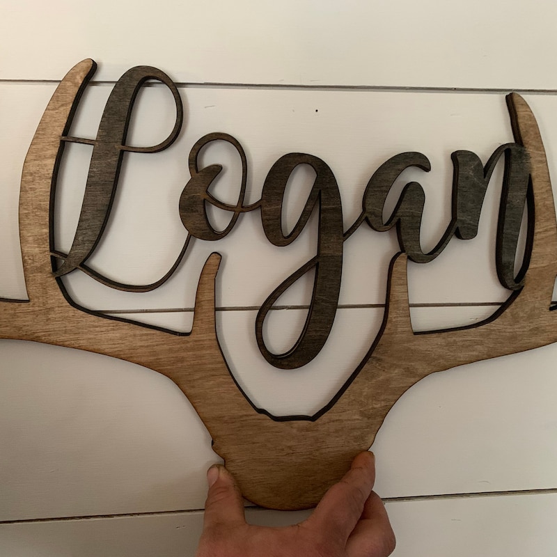 Personalize Name Sign Antler - Etsy