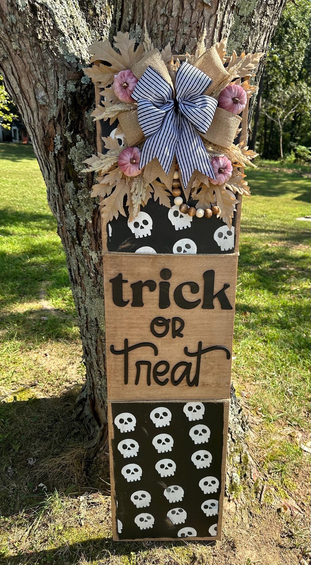 Halloween Skull Porch Leaner: Laser Cut Welcome Sign - Etsy