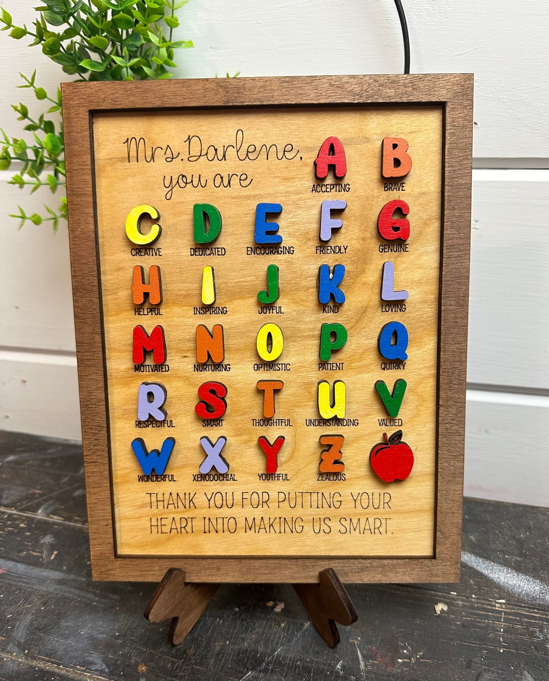 Personalized Teacher ABC Sign, Teacher Desk Sign, Classroom Gift, Gifts ...