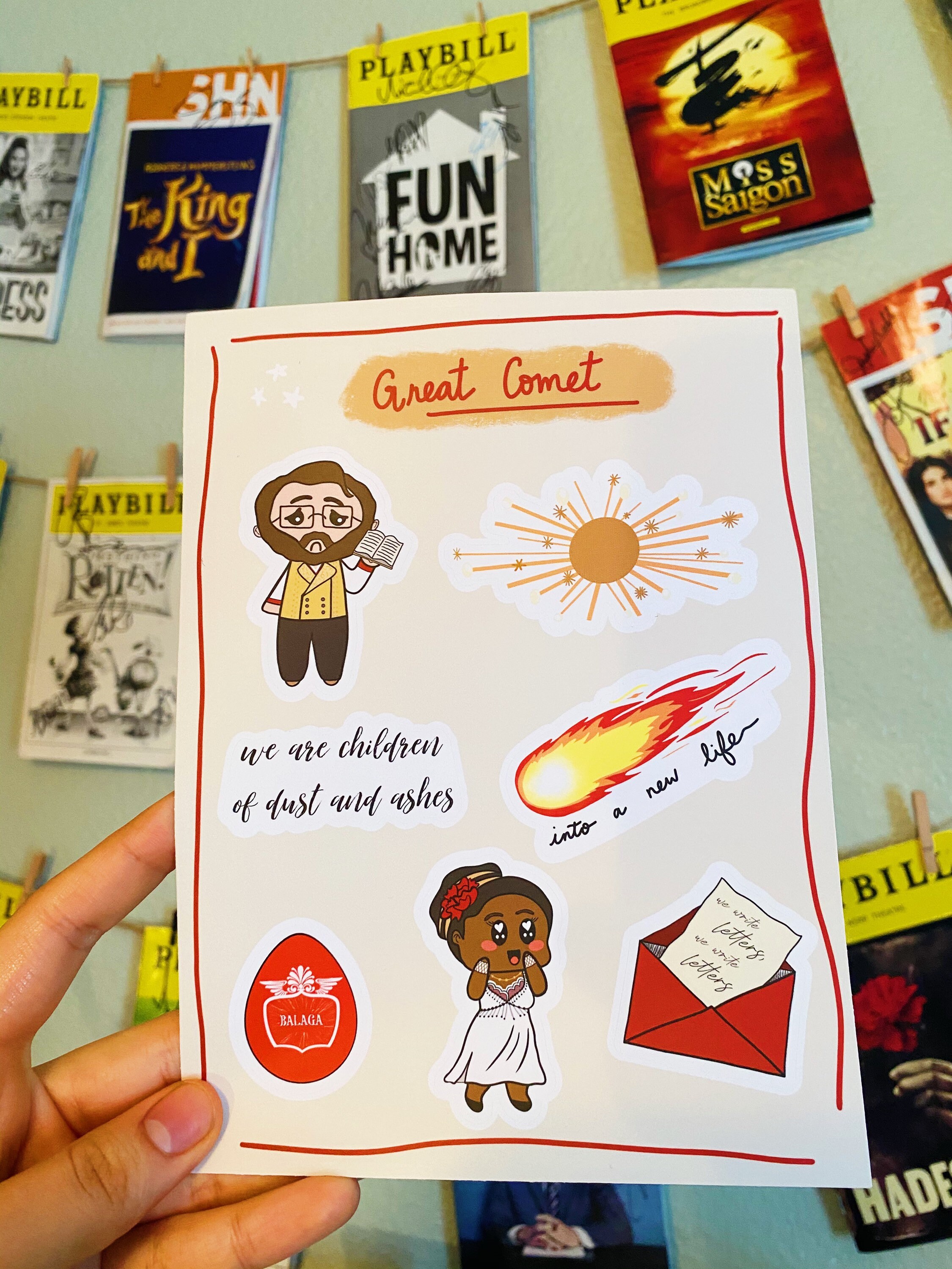 Great Comet Sticker Sheet Sticker Pack Dave Malloy Broadway | Etsy