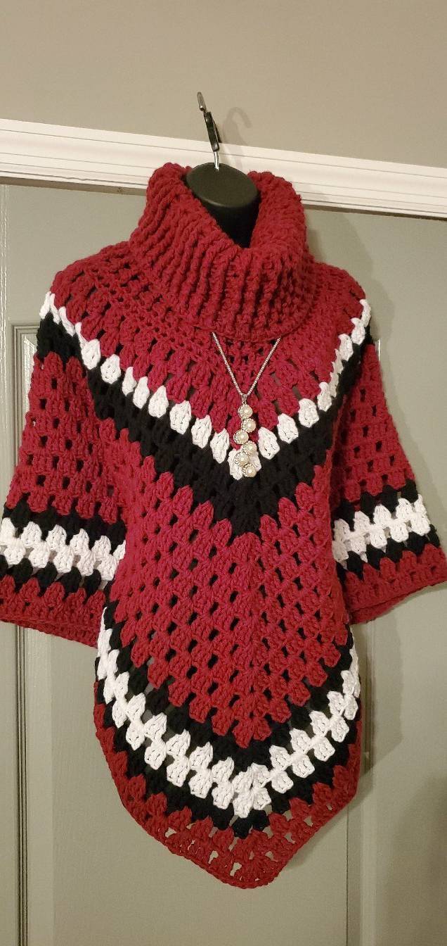 Beautiful Handmade Crochet Poncho - Etsy