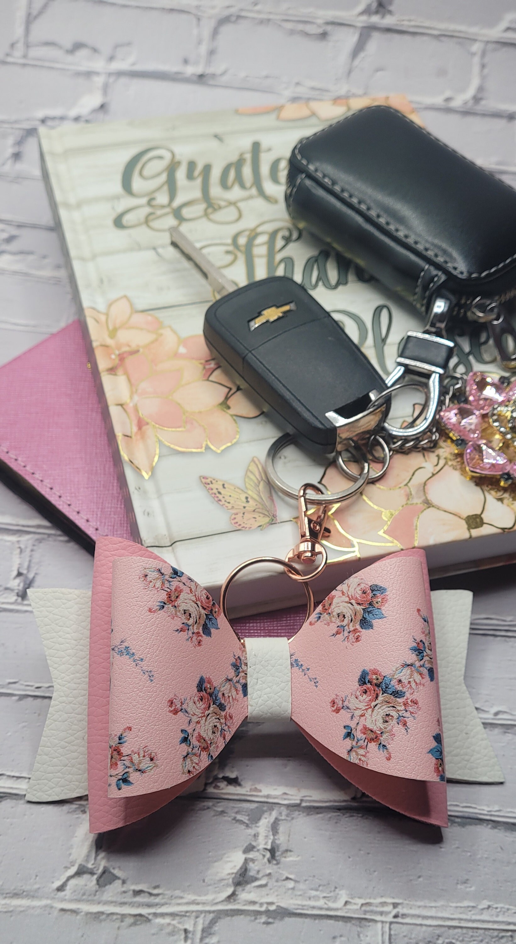 Faux Leather Bow Keychains - Etsy