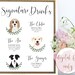 Custom 3 dog illustration signature drink sign print at home | Etsy