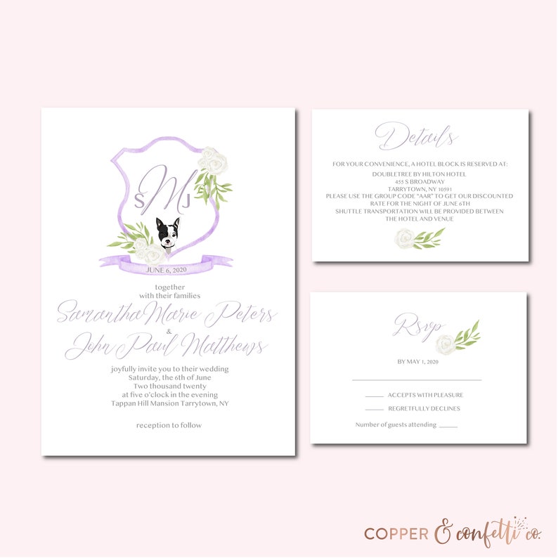 Custom Crest Wedding Invitation Suite Click Now to Design - Etsy