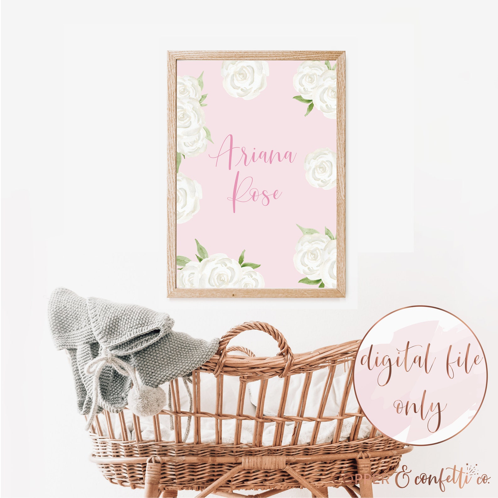 Custom Name Baby Girl Nursery Sign Floral Nursery Art Baby - Etsy