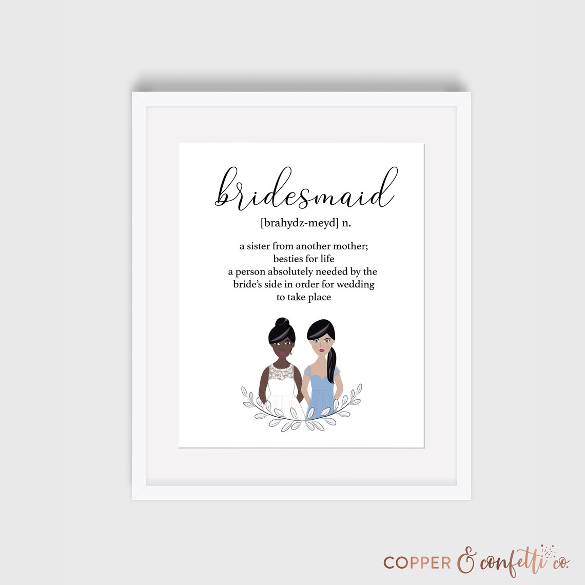 Custom Bridesmaid Definition Printable Bridal Illustration - Etsy