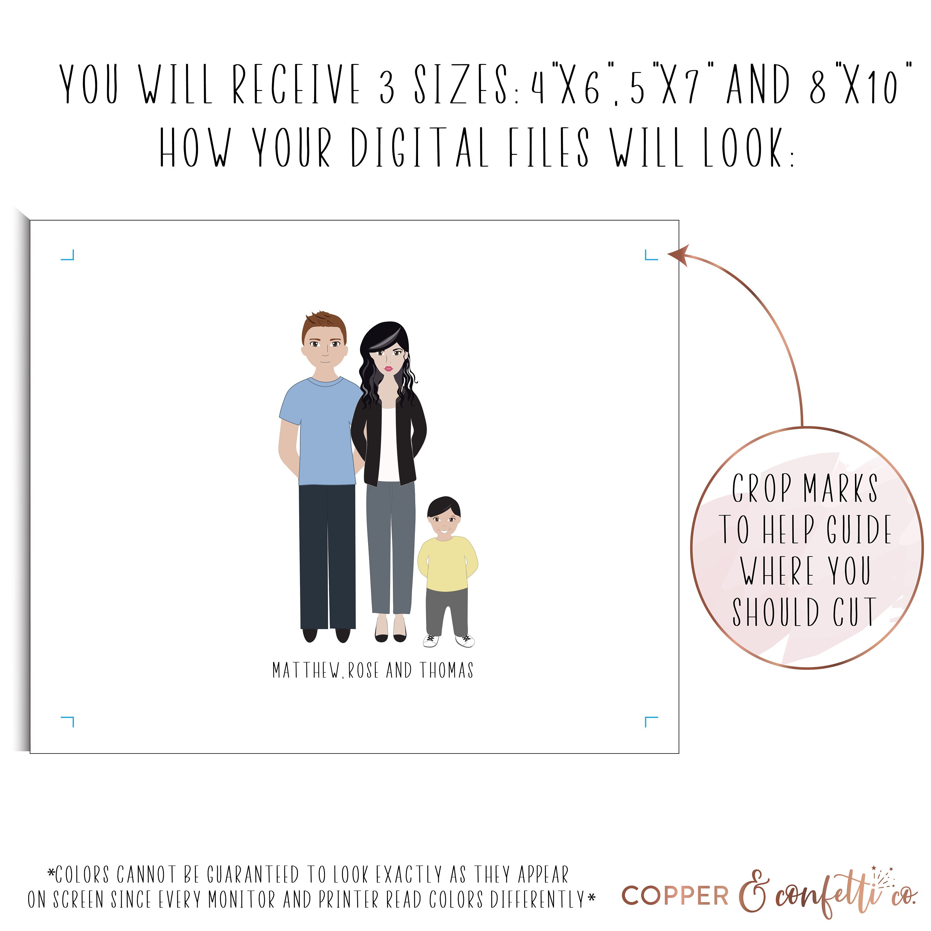 Custom Family Portrait Illustration Printable Click Now to | Etsy