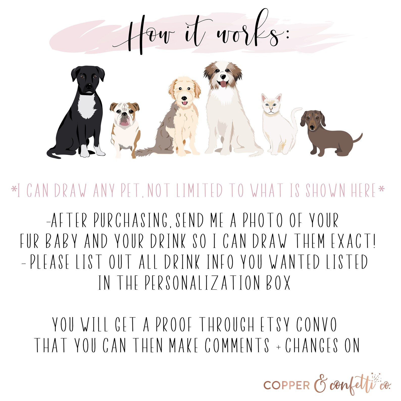 Custom 2 Pet Illustrated Signature Cocktail Sign, Dog Signature Drink ...