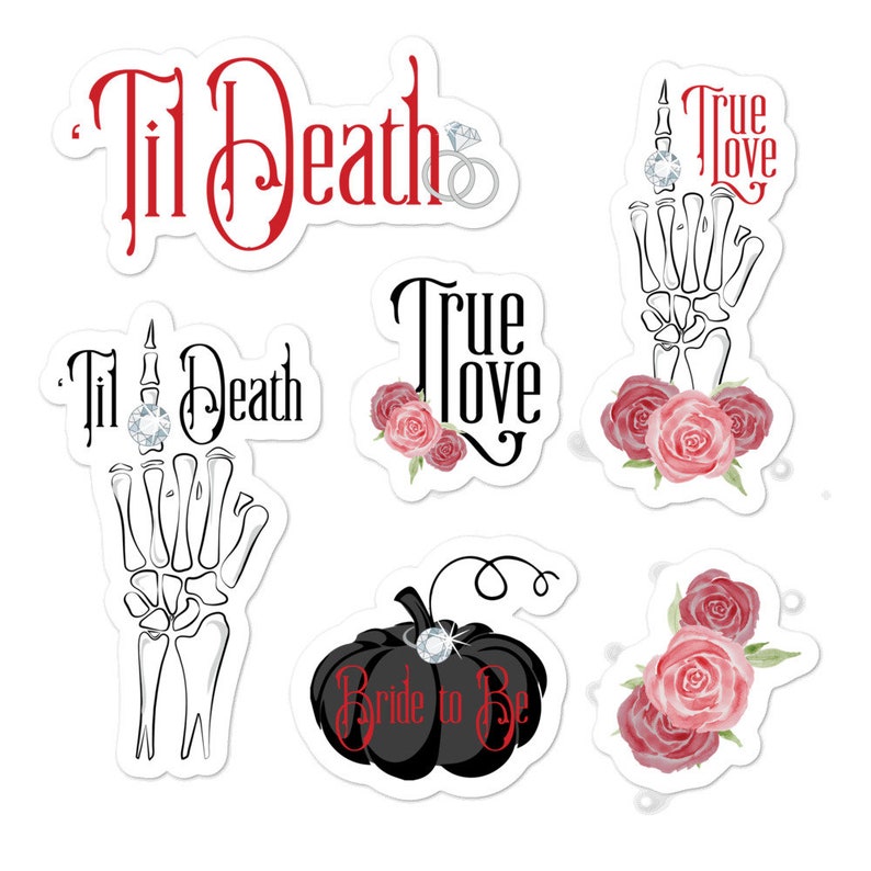 Halloween Bride Stickers Til Death Do Us Part Sticker Sheet - Etsy