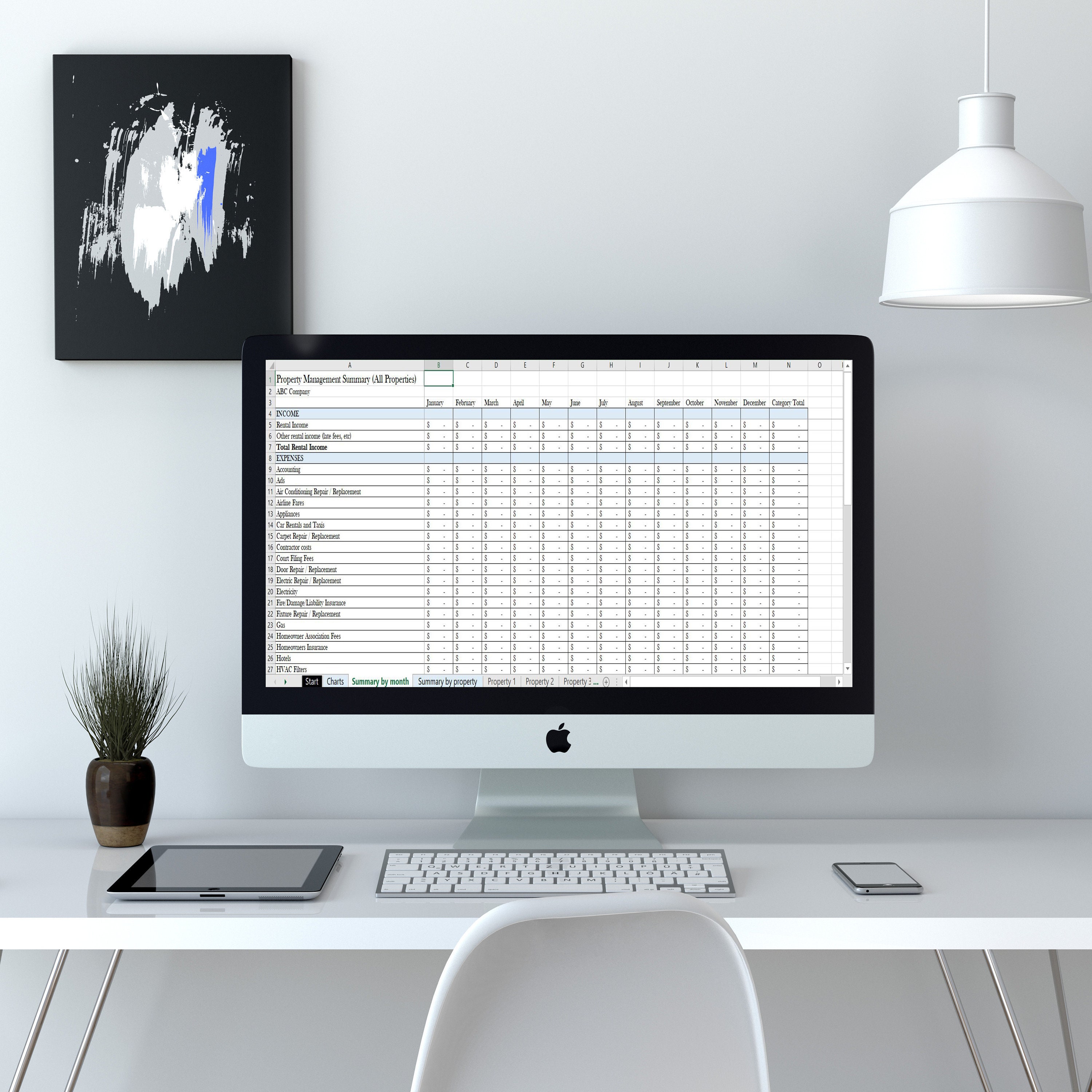 10 Property Tracking Expense and Rental Income Tracking Template - Etsy