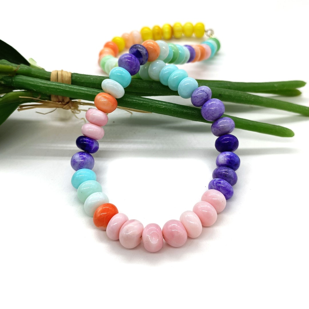 18 Inches Fabulous Natural Multi Color Opal Smooth Rondelle - Etsy