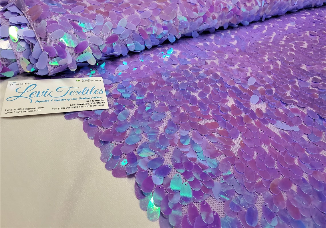 Iridescent Pearl Lilac Oval Tear Drop Sequins on Mesh | Etsy
