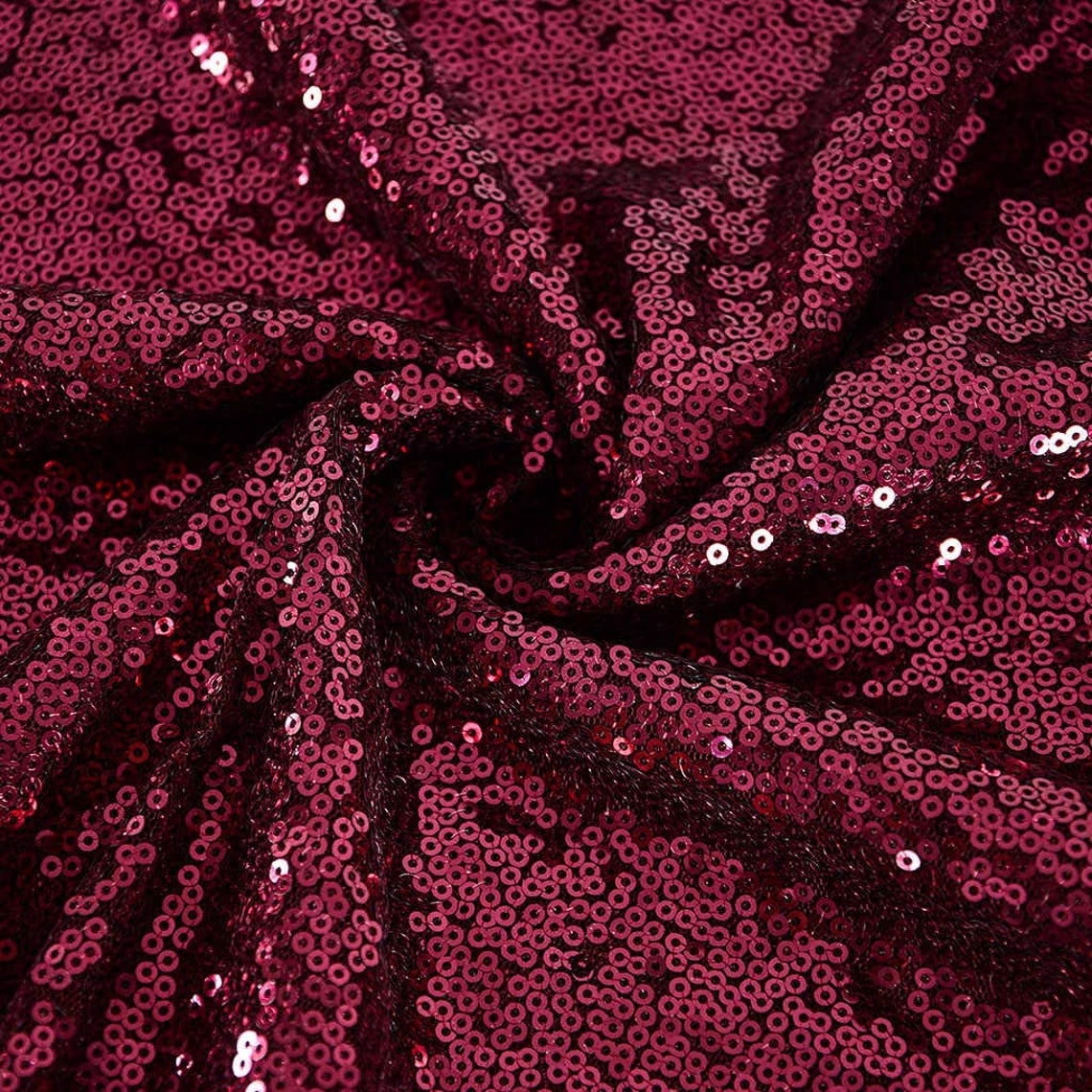 Burgundy Sequin Fabric Perfect For Tablecloth Sequin | Etsy