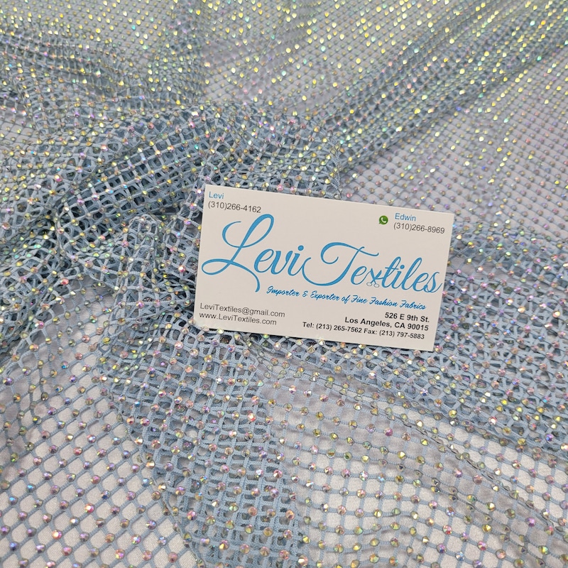 Rhinestone Fishnet Fabric - Etsy