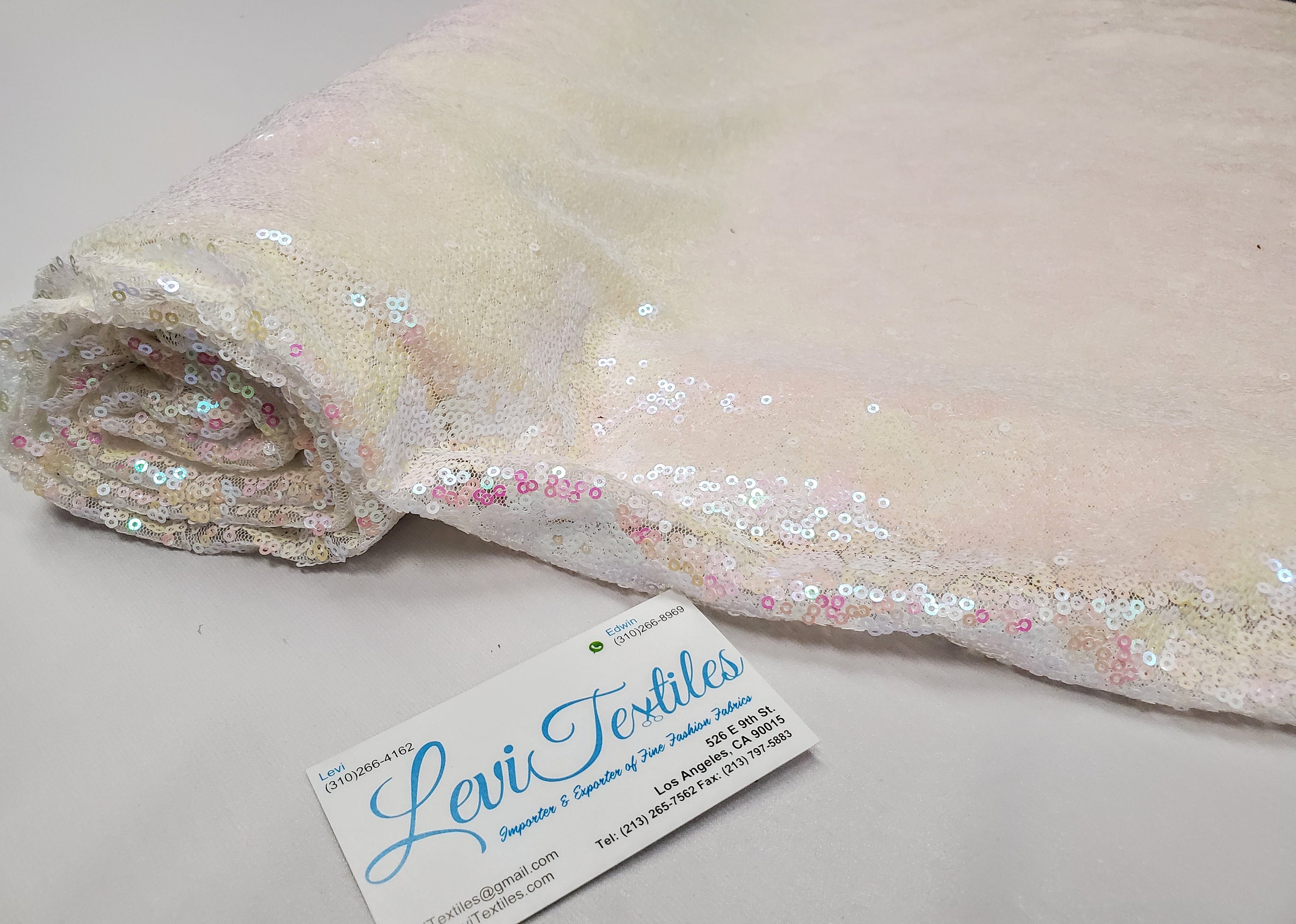 Iridescent White Glitz Sequins Fabric / 3mm Sequin on Poly - Etsy