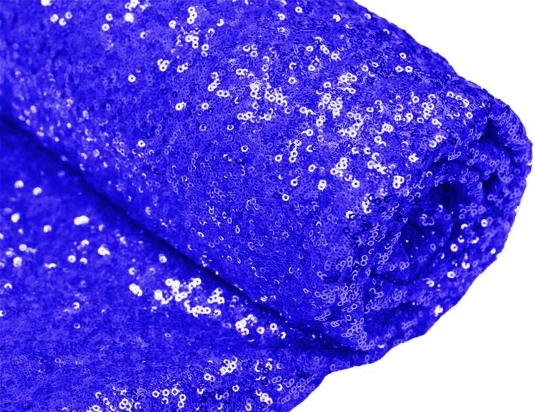Royal Blue Sequin Fabric, Perfect for Tablecloth, Sequin Tablecloth ...