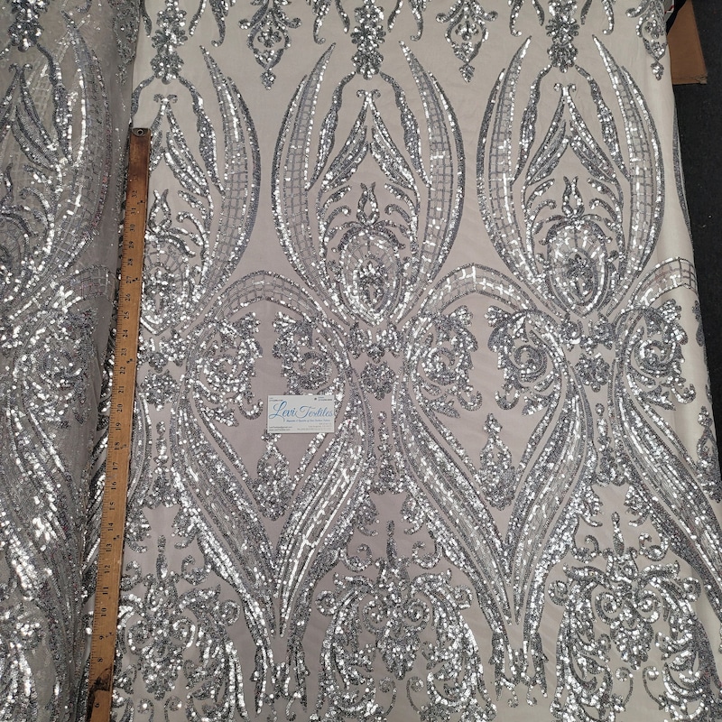 Silver Sequin Linen - Etsy