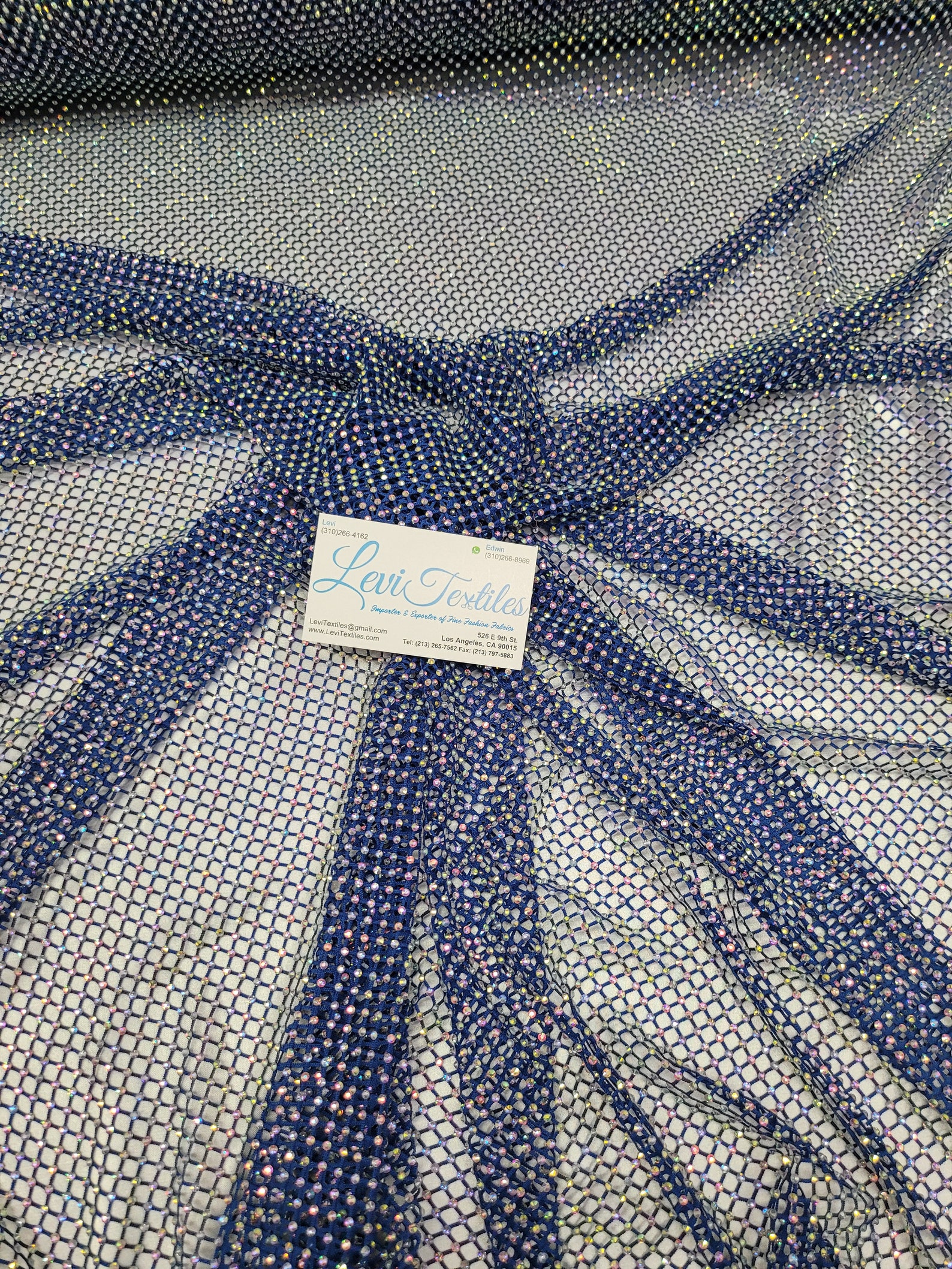 AB Iridescent Rhinestones on Royal Blue Soft Stretch Fish Net - Etsy