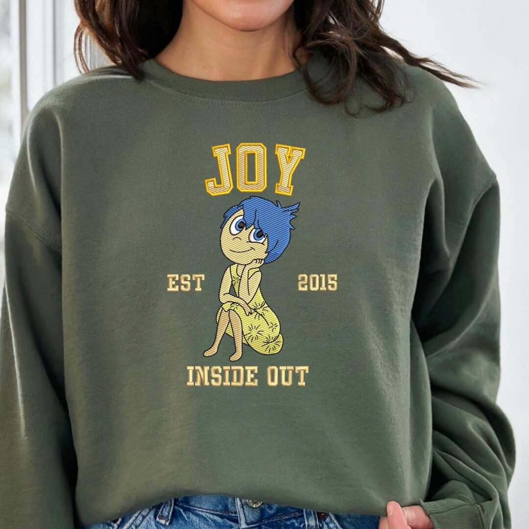 Embroidered Inside Out Joy Character Sweatshirt Inside Out 2 Gift for ...