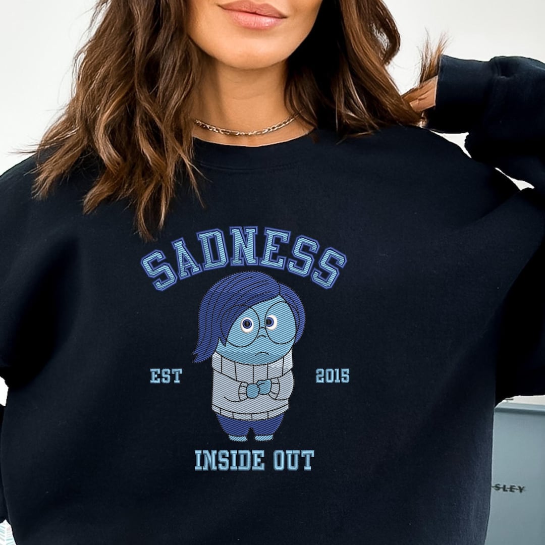 Embroidered Inside Out Sadness Character Sweatshirt Crewneck, Great ...