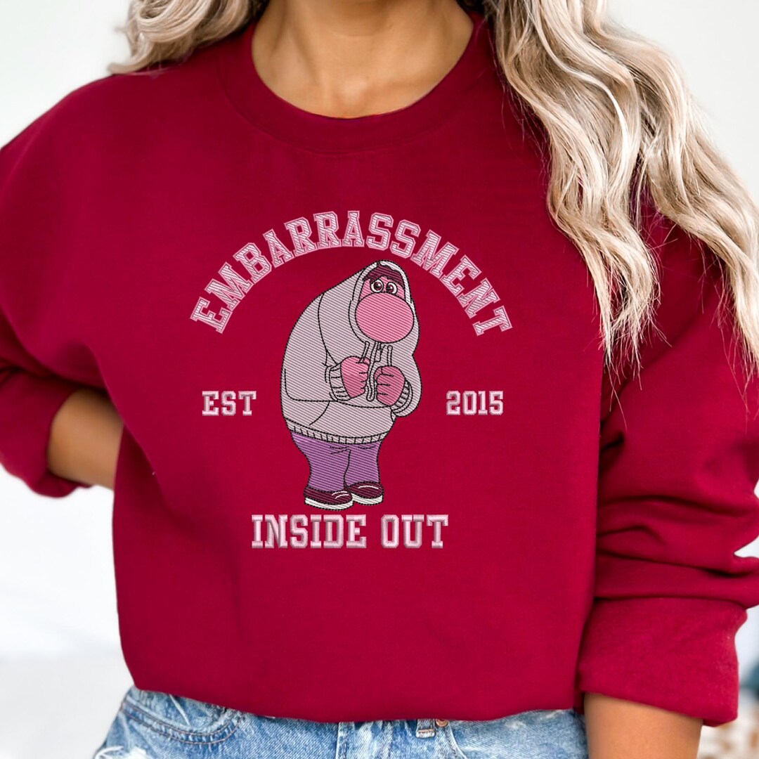 Embroidered Inside Out Embarrassment Character Sweatshirt - Etsy