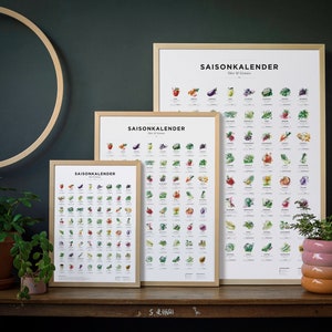 Seasonal Calendar Fruit & Vegetables in the Garden, Kitchen Decoration ...