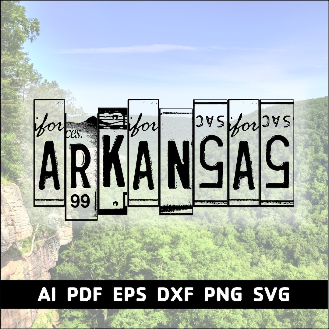 Arkansas License Plate Vector Files - Great for Screen Printing, DTG ...