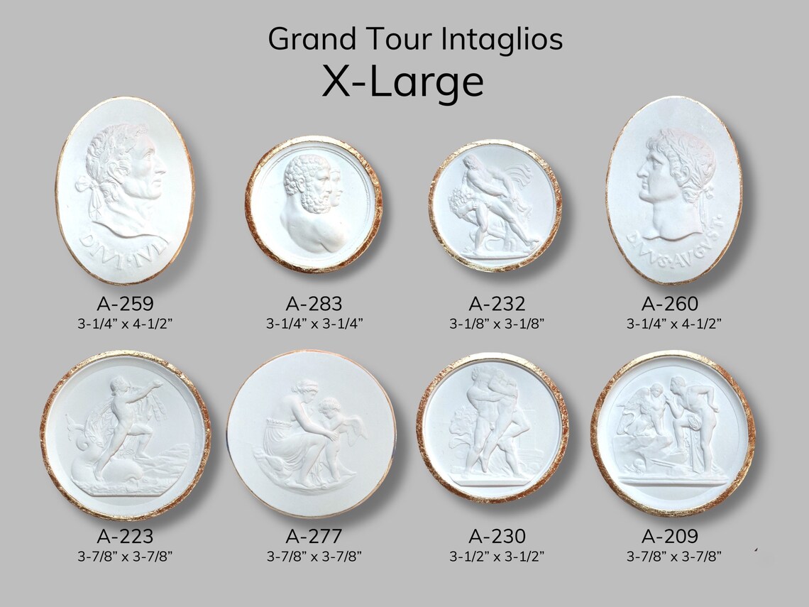 X-large Grand Tour Plaster Intaglio Medallion: Roman & Egyptian Decor ...