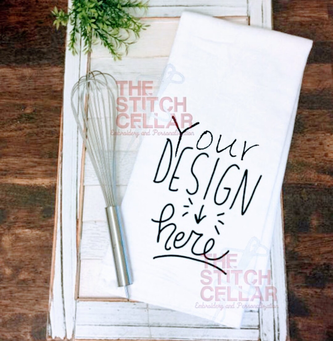 Printed Kitchen Towels, Tea Towel, Wedding, Cotton Flour Sack ...