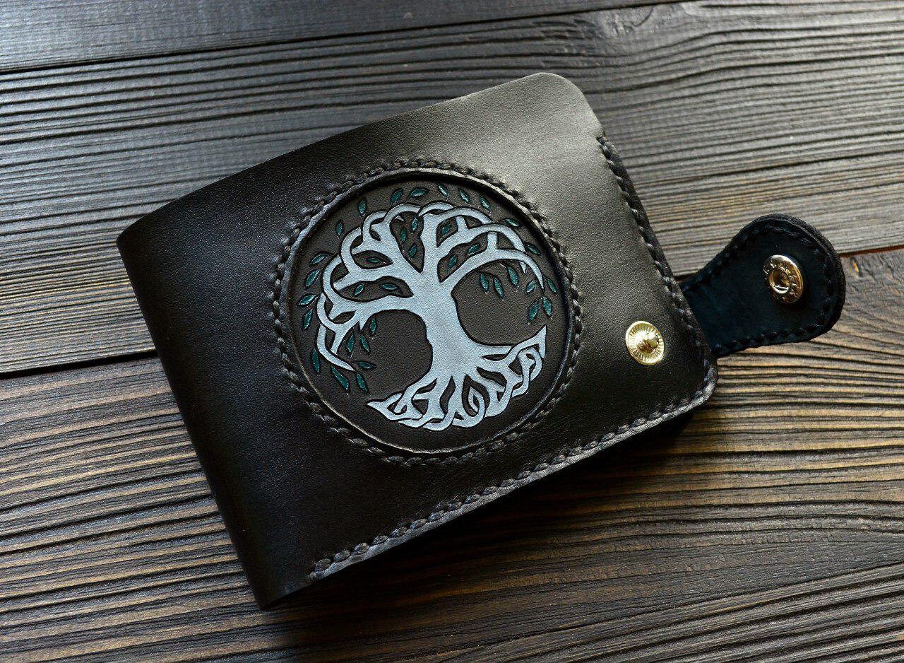 Yggdrasil Tree of Life Viking Wallet Leather Front Pocket - Etsy