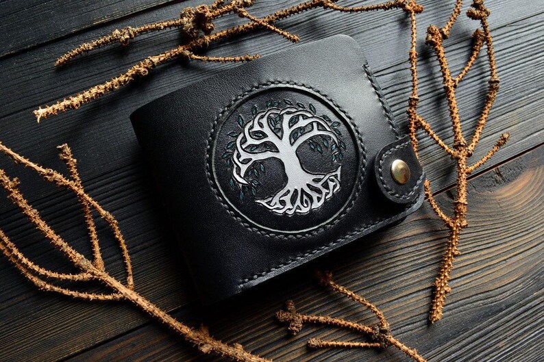 Yggdrasil Tree of Life Viking Wallet Leather Front Pocket - Etsy
