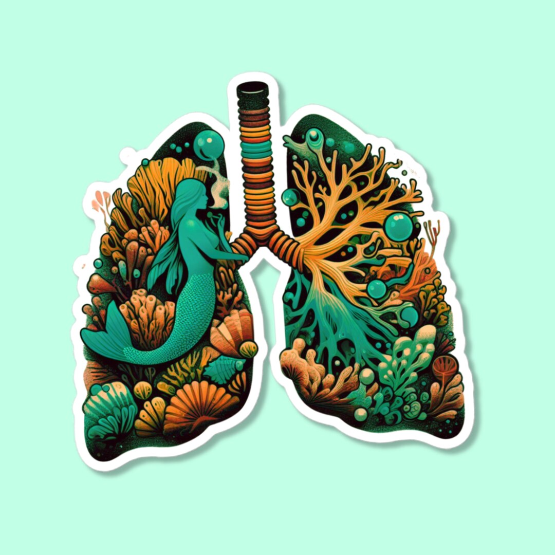 Ocean Lungs: Anatomical Lung Vinyl Stickers - High Opacity, Durable ...