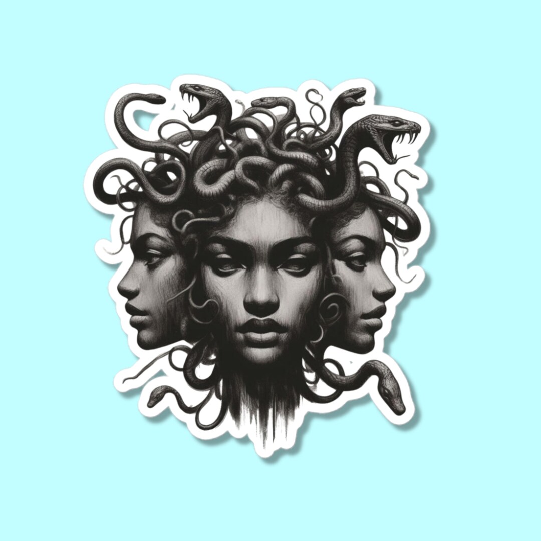 Medusa: Grunge Greek Mythology Stickers - High Opacity, Durable Decals ...