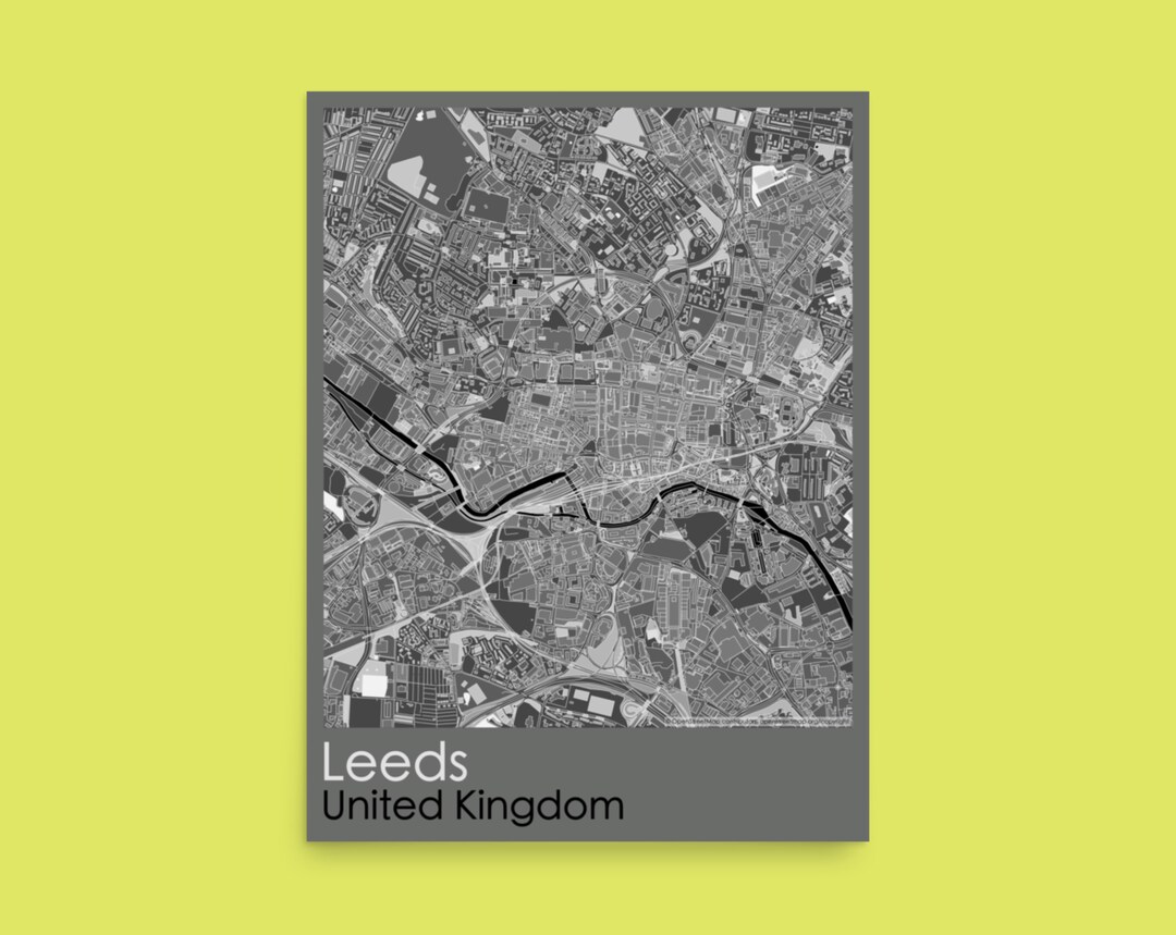 Mapa de la ciudad de LEEDS / póster de mapa de la ciudad - Etsy México