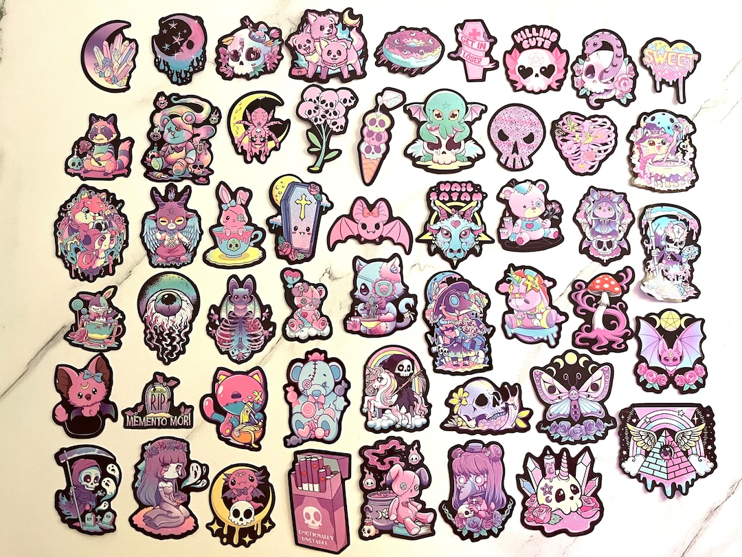 Pastel Goth , Kawaii , Bat, Monsters, Emo, Stickers Random Laptop ...