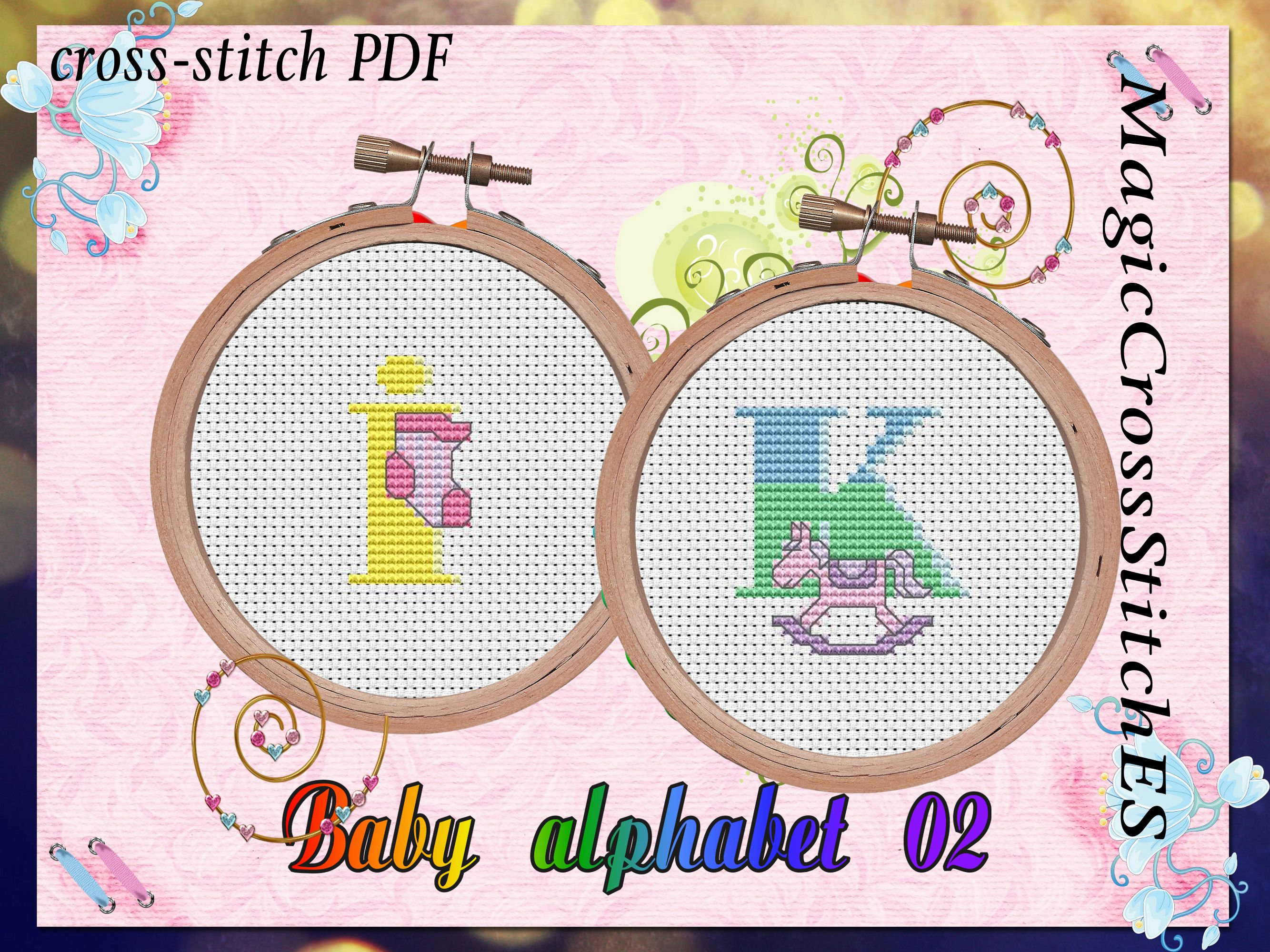 26 Cross Stitch Patterns Baby Alphabet Custom Pattern Baby Cross Stitch ...