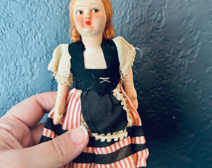 Dutch Doll Felt and Cloth Handmade Vintage 5” H Folk Art European - Etsy