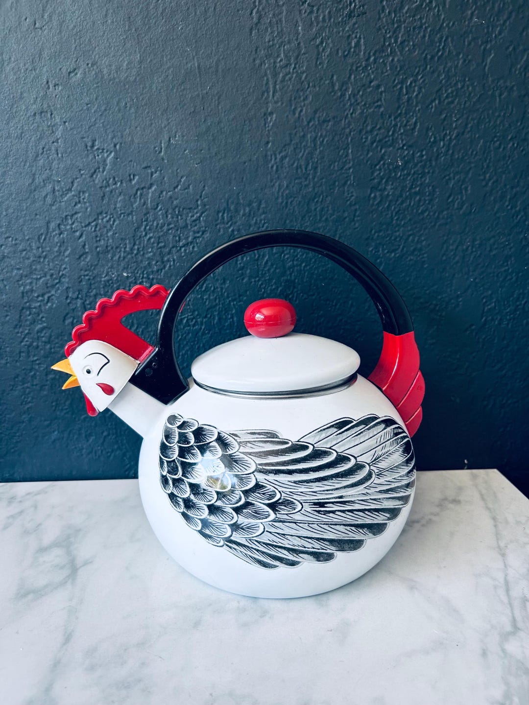 Kamenstein Chicken Teapot Enamel Hen Rooster - Etsy