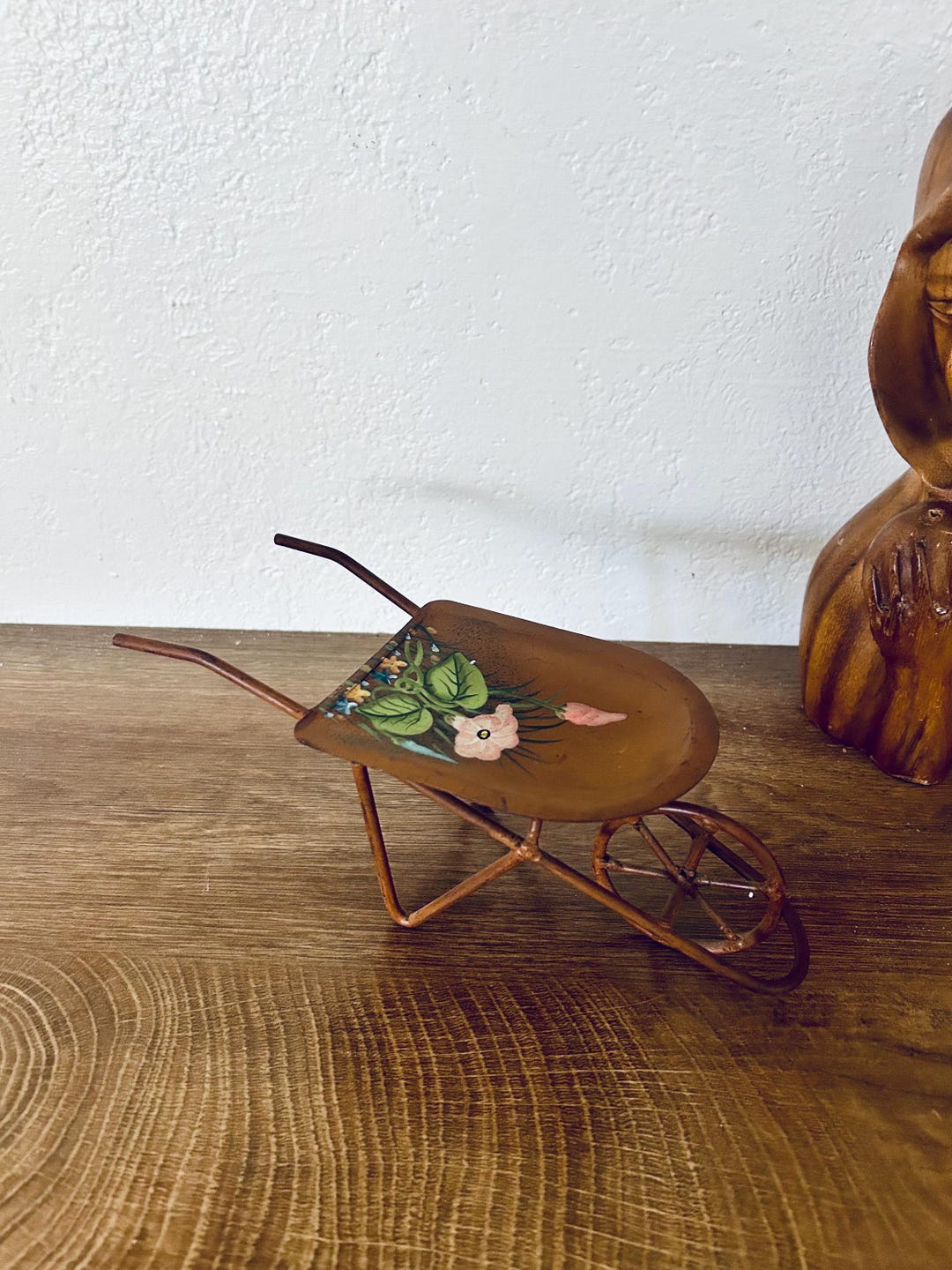 Antique Metal Mini Wheelbarrow Hand Painted 6” Length - Etsy
