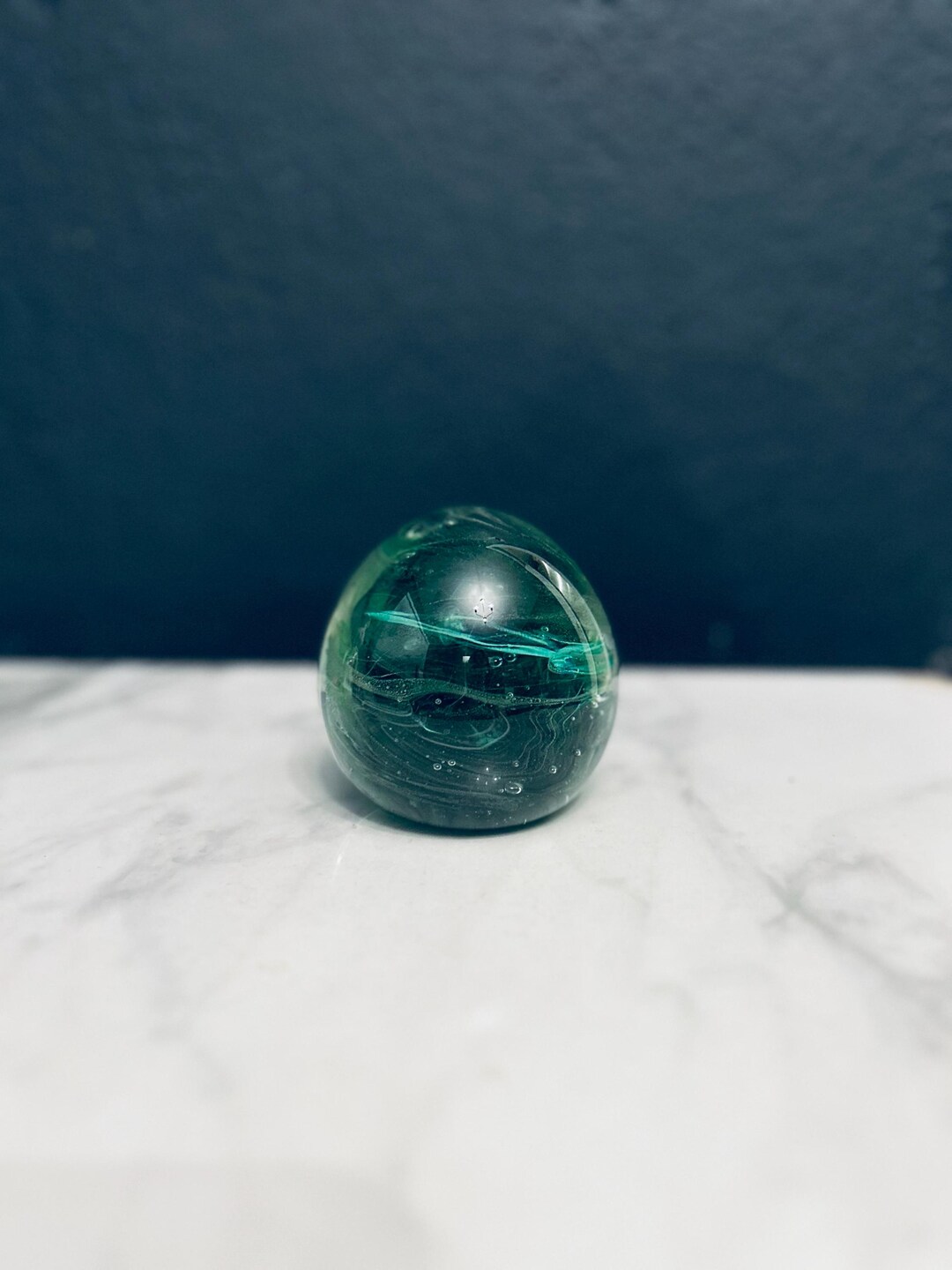 Kerry Glass Paperweight Green Swirl Ireland 3.5”x3.25” 1.7lbs Art Glass ...